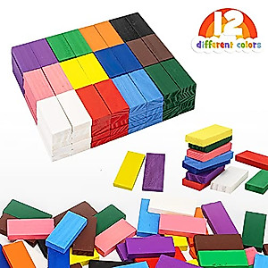 MCPINKY Super Domino Blocks, 720PCS+ Domino Starter Kit Bulk Dominoes Wooden Domino Blocks Colored Dominoes Building Block Tile Game Racing Educational Toy