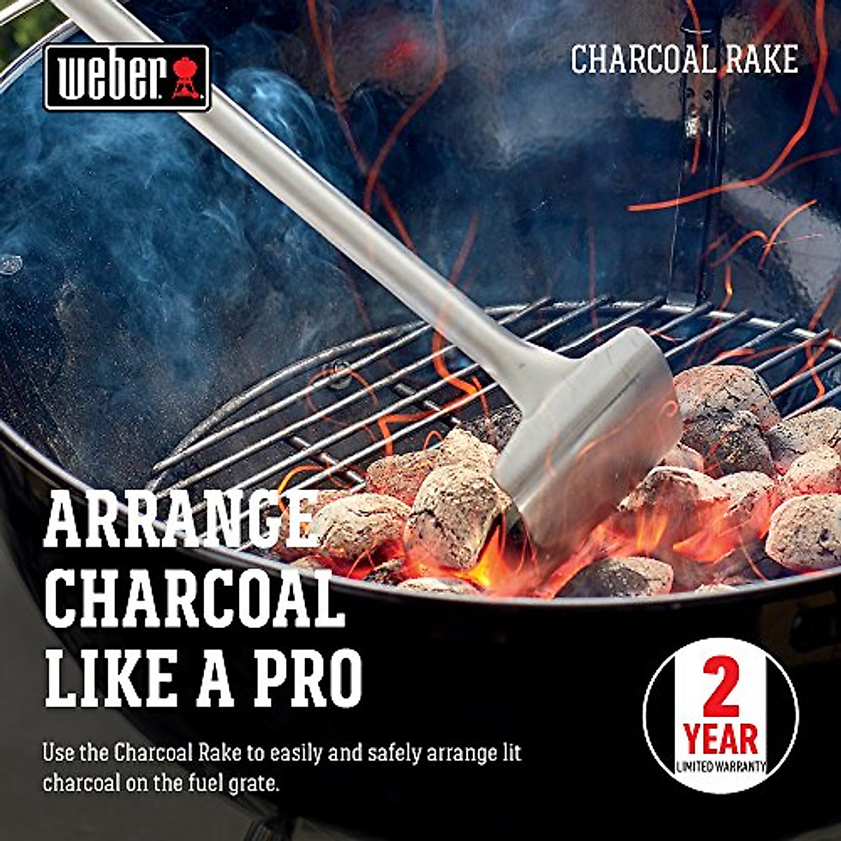Weber Charcoal Rake, 21in x 3.9in x 1.9in