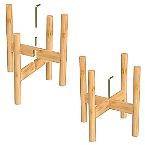 Tall Elevated Stand Raised Dog Bowl for Large Dogs 8-inch Single Dog Food and Water Bowl Stand Bamboo Dog Food Bowls Slow Feeder Stand