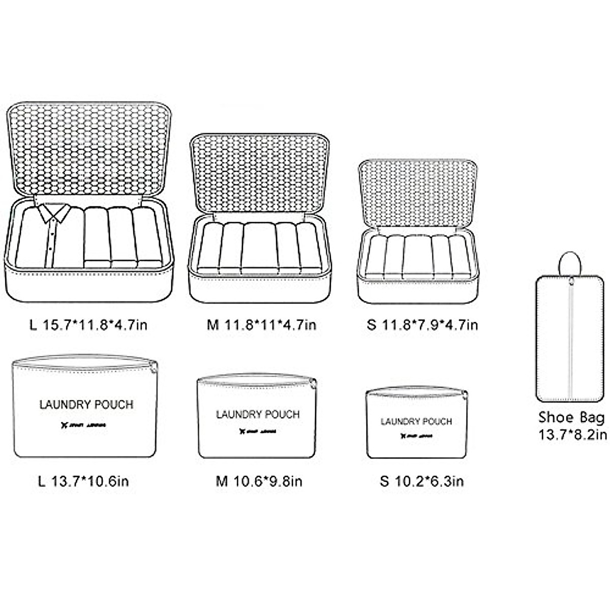 Travel Cubes,Mossio 7 Piece Compact Carry On Luggage Organizer Value Folders Travel Bag Wine Flower