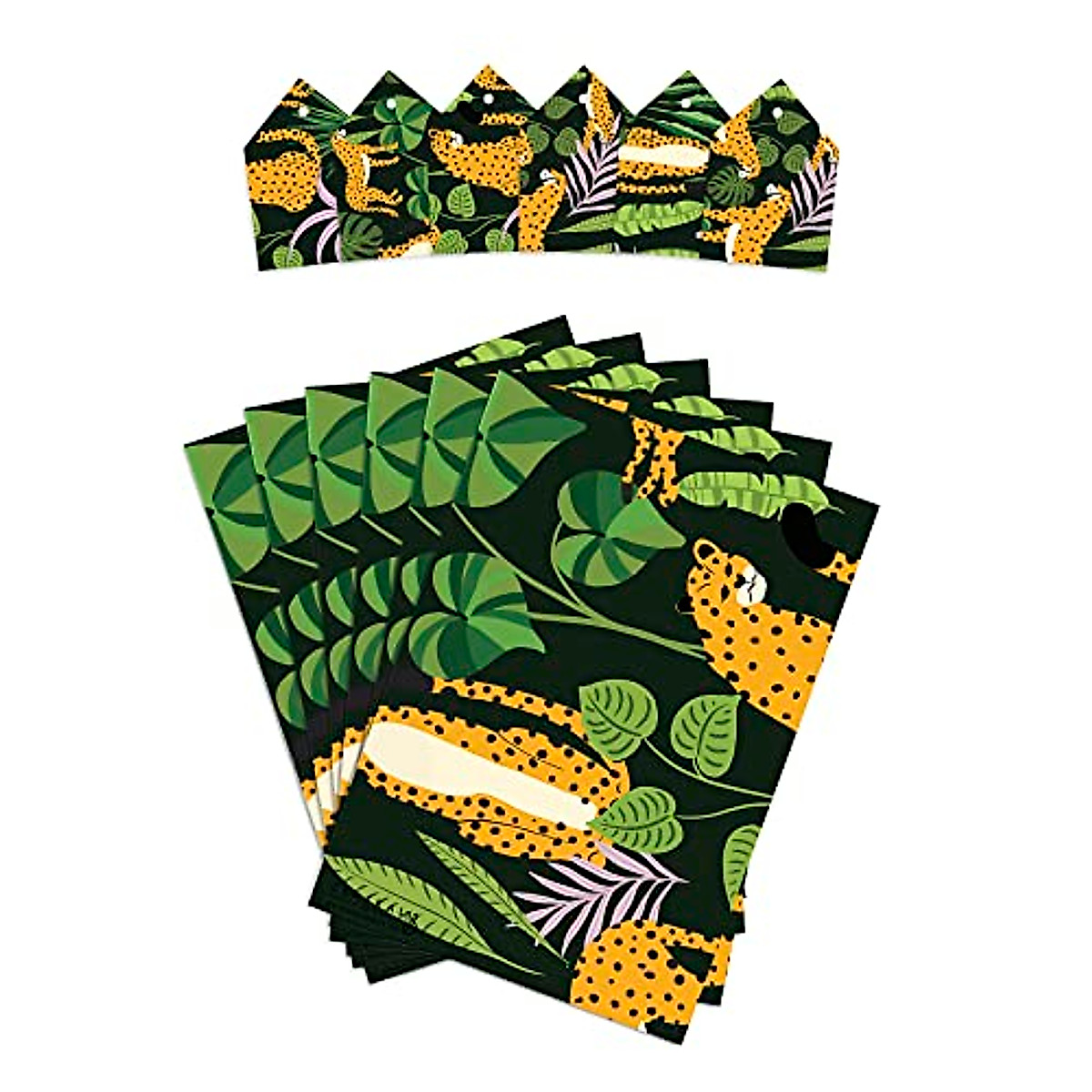 CENTRAL 23 Jungle Wrapping Paper - 6 Gift Wrap Sheets With Tag - Cheetah Wrapping Paper - Black and Gold - For Birthday Christmas Anniversary - Recyclable