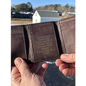 Genuine Leather Tri Fold Personalized Mens Wallet (777)
