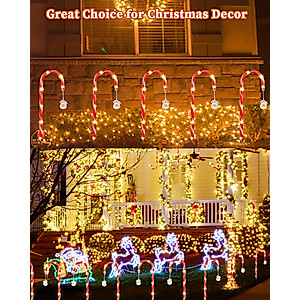 CRILEAL Christmas Decorations 12pcs Candy Cane Lights, 84LED Solar Christmas Lights Outdoor Waterproof with 8 Modes, Christmas Outdoor Yard Decor for Garden/Lawn/Tree/Pathway/Patio