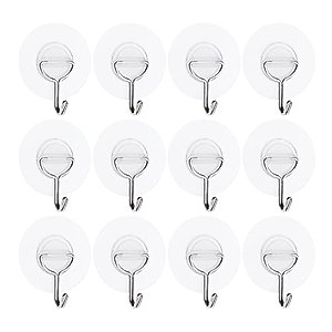 Kiemeu Clear Plastic Hooks for Hanging Adhesive Wall Hooks Heavy Duty Strong Sticky Hooks for Wall