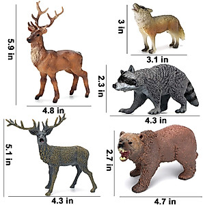 Forest Animals Figurines Toys, 10PCS Realistic Plastic Wild Woodland Animals Figures Playset, Cake Toppers Birthday Gift for Kids Children Toddlers