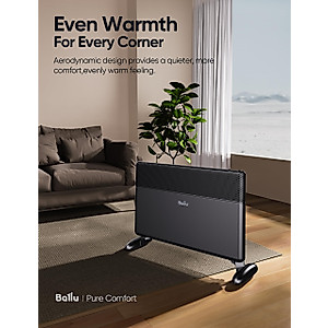 Ballu Convection Panel Space Heater,Whole Room Electric Space Heater Indoor with Program Thermostat,Wifi App,Portable Standing Wall Mount,Heater Indoor Use Large Room,Work with Alexa