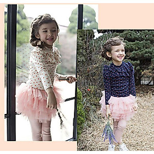 elamccor Baby Toddler Girls' Tutu Leggings Tulle Ruffle Skirted Pants 2-6T Red