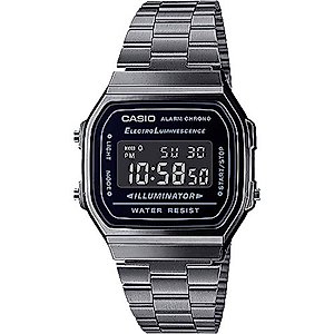 Casio G-Shock Unisex A168WGG-1BVT Digital Vintage Watch Silver