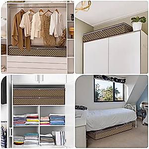 Bellzacasa 2 Pack Underbed Storage Bags 75L Foldable Clothes Bag Large Capacity Containers with Clear Lid Zippered Organizer with Handles for Clothes Blankets Bedding