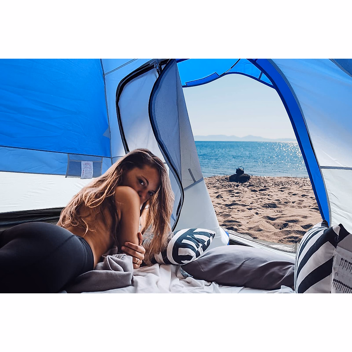 Tahoe Trails Camping Tent, 5 Person Weatherproof Dome Tent with Roomy Interior, Rainfly, Carry Bag, Easy Setup Outdoor Family Tent for Backyard Sleepovers Hunting Hiking and Mountaineering Travel