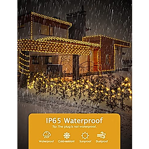 IForSoo Christmas Lights Outdoor, 33ft Outdoor LED String Lights ,8 Modes for House Yard Wedding Garden