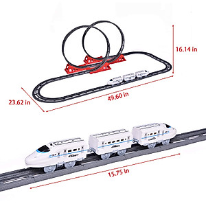 FUN LITTLE TOYS 45 PCs Tracks Sets Toys for Kids, Flexible Railway Tracks Roller Coaster Playset, Batteries Operated Toy Train with Light and Sound, Gift for 3 4 5 6 Years Old Toddlers Boys and Girls
