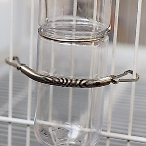 1Pc Silver Spring with Clip Used Singly Combination to Hold Water Dispenser Bottle for Animals Metal Spring Clip and Fasteners,Good Flexibility and Durable Pet Supplies,Feeding and Watering Supplies