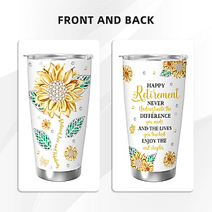 Tangbohu Retirement Gifts Tumbler 20oz, Retirement Gifts for Women Mug, Retirement Party Decorations, Retired Gifts For Women Cup, Happy Retirement Decorations, Best Retirement Gifts Ideas