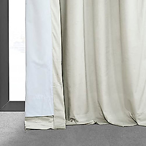HPD Half Price Drapes Velvet Blackout Curtains For Living Room 25 X 108 Signature Pleated, VPCH-110602-108-FP, Porcelain White