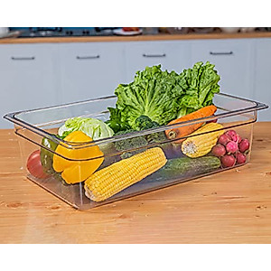 luston 6-Pack Polycarbonate Food Pan,Full Size, 6" Deep,clear,NSF