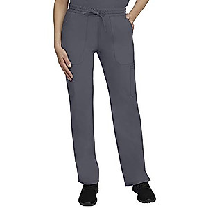Scrubs for Women Sets 2 Pocket V-Neck Scrub Top with 5 Pocket Drawstring Scrubs Pant Women’s Scrubs Set 100200 (Size M, Color Pewter)