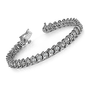 Madina Jewelry 5.00 ct Round Cut Diamond S-Type Tennis Bracelet