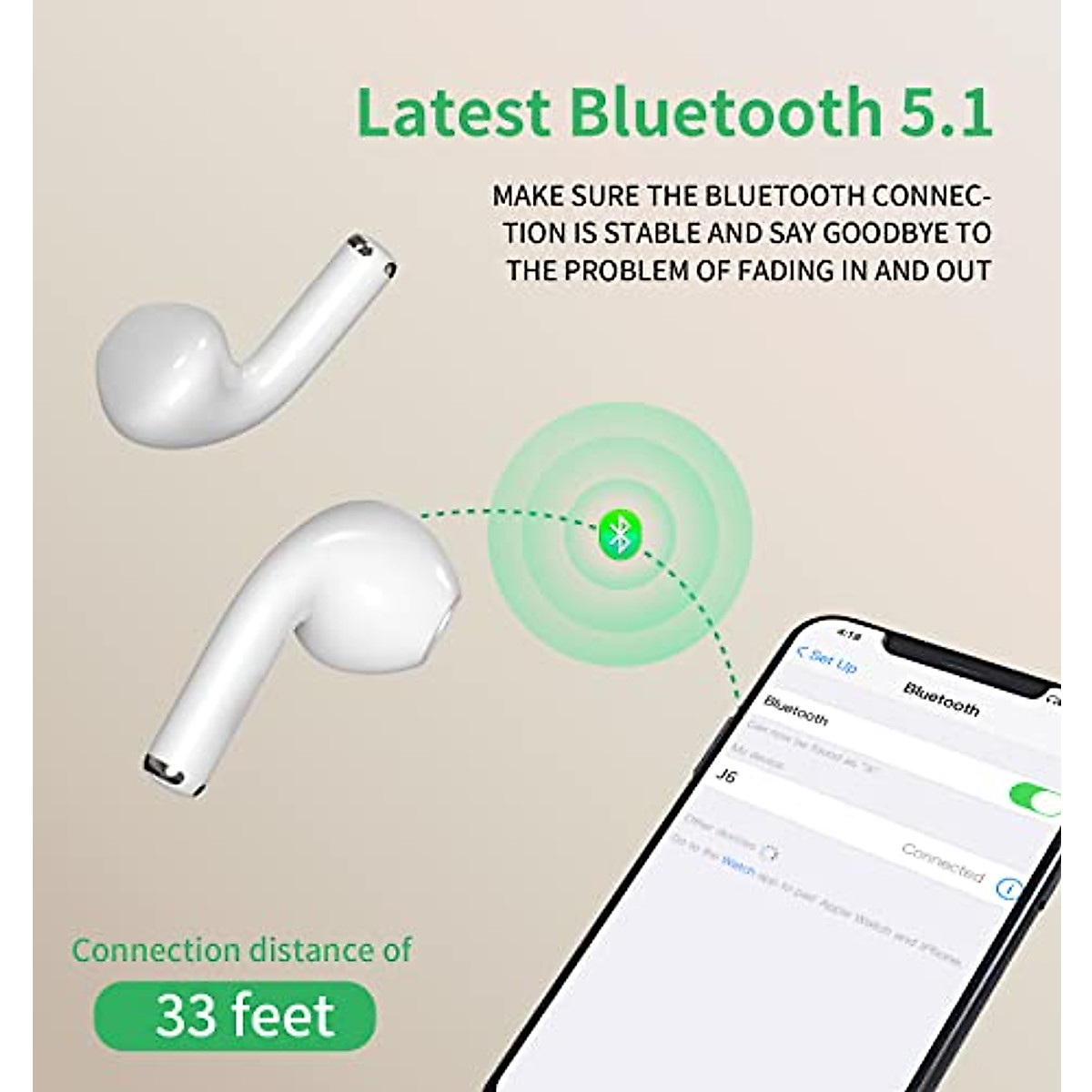 Tikgram True Wireless Earbuds - TWS Headphones - Earbuds with Charging Case - Microphone - Miniature Small Headphones for Sports Work, Study, Travel, at School