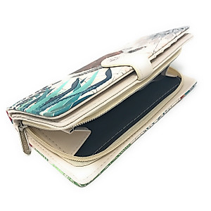 Shag Wear Sea Turtle Large Animal Wallet for Women and Teen Girls Vegan Faux Leather 7" Beige