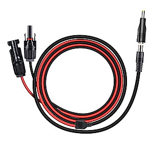 Vemote Solar Panel to 8MM Adapter Cable, DC 8mm Input Solar Generator Portable Power Station (with 5.5MMx2.5 Converter). (6FT/1.8M)