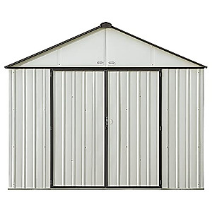 Arrow 10' x 8' EZEE Shed Cream with Charcoal Trim Extra High Gable Steel Storage Shed