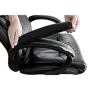 Ergo360 Soft Neoprene Chair Arm Pad Covers Stretch Over Armrests 13" to 17". Restore, Protect and Cushion. Complete Set of 2. Made in The USA.