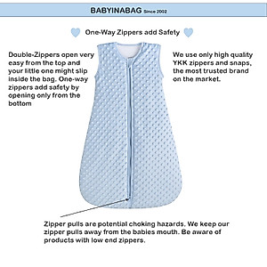BABYINABAG Warm Quilted Winter Model Baby Sleeping Bag and Sack, Plush Minky Dot, 2.5 Togs for Infants and Toddlers (Medium (10-24 mos))