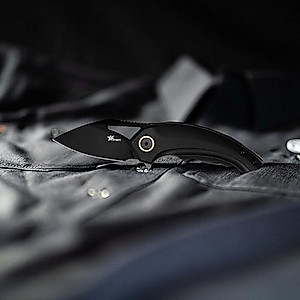 YF SMART Folding Utility Pocket Knife with 2.6" Black Stainless Steel Blade and Durable Anodized Alumina Handle EDC Knife,SpeedSafe Assisted Opening - Everyday Carry