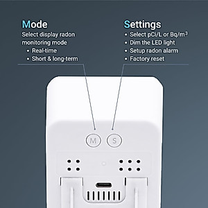 Ecosense EB100 EcoBlu, Home Radon Detector, Capture & Display Results Every 10 Minutes, Short & Long-Term Continuous Monitoring, Easy to Use