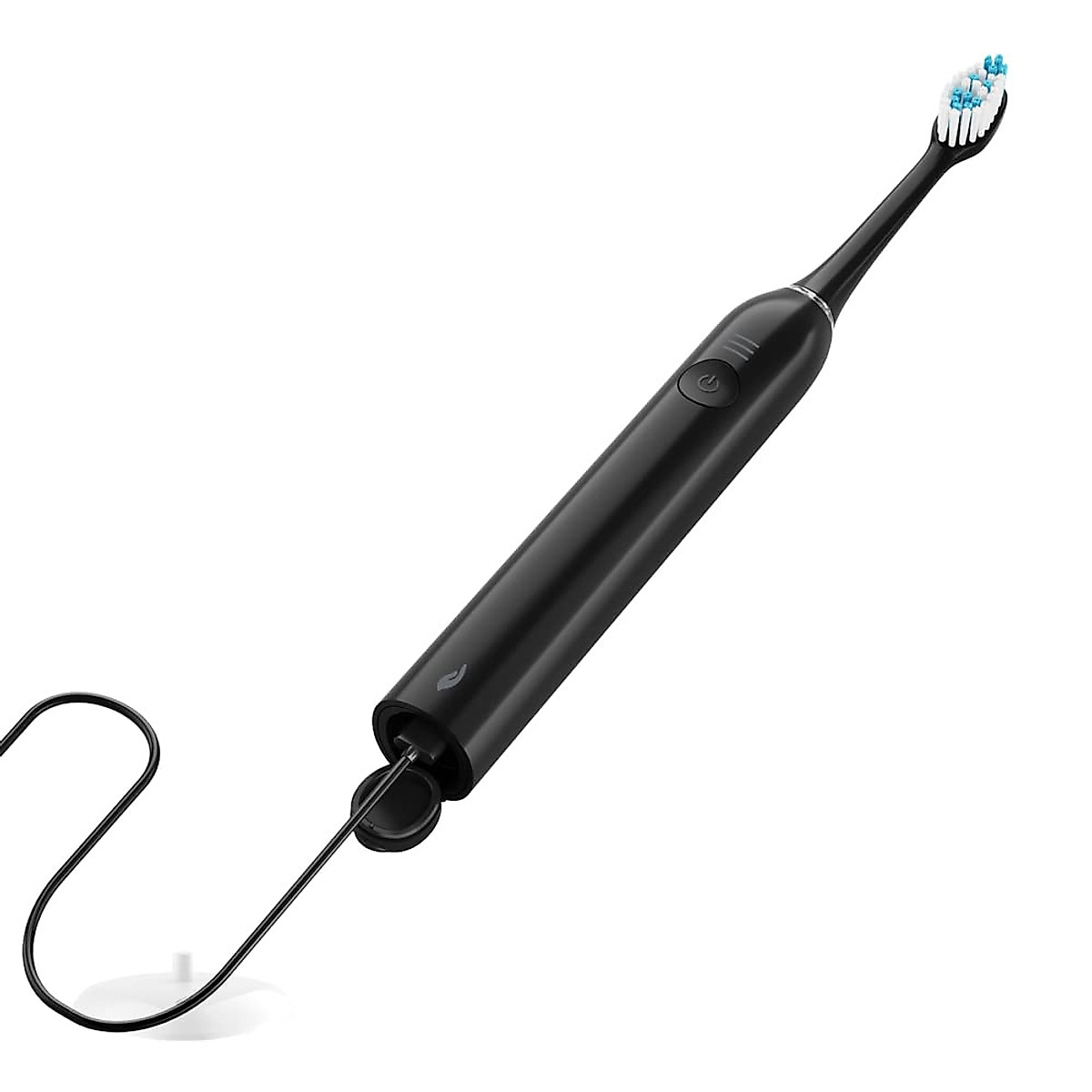 Electric Toothbrush Rechargeable Sonic Toothbrush for Kids and Adults, USB Toothbrush Longest Lasting Battery Life, Travel Case, USB Power Adapter and 4 Toothbrush Heads (Black)