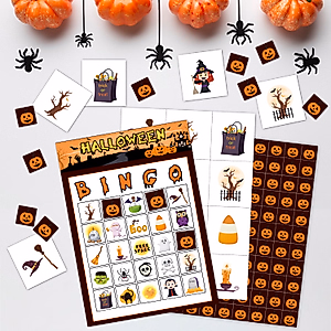 haipino Halloween Bingo Party Games with 24 Players, Halloween Party Games for Halloween Party Supplies, Family Activities, Party Favor Gifts for Women Family Activities - JY897
