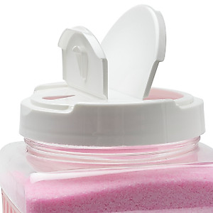 The Candery Cotton Candy Floss Sugar Strawberry Flavor- Reusable Plastic Jars - Easy Pour and Scoop Spout - 48oz 3LB (strawberry)