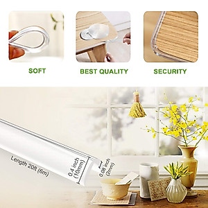 Corner Guards Child Safety, Furniture Clear Toddler Edge Protectors Soft Silicone Bumper Strip Baby Proofing 20ft(6m) with Double-Sided Tape for Cabinets,Tables,Household Appliances,etc