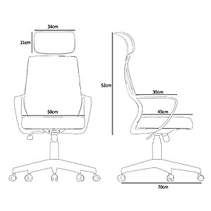 FEZIBO Office Chair Desk Chair Computer Chair Swivel Rolling Task Chair High Back Ergonomic Conference Room Chair Adjustable Mesh Work Study Chair with Armrest for Adults, Black