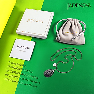 JADENOVA Natural Amethyst Necklace Healing Purple Crystal Necklaces for Women Tree of Family Pendant Family Tree Wire Wrapped Jewelry Energy Healing Teardrop pendant (24 Inches Stainless Steel Chain)