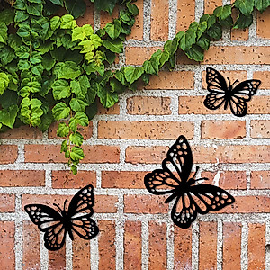 Butterfly Wall Art Decor, 3 Acrylic Wall Art Sculptures Insect Wall Decoration Sticker Laser Cut Hanging Home Decoration Sign for Indoor Outdoor Home Garden Living Room Bedroom (Butterfly - Black)