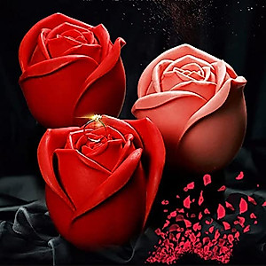 Gridspace Large 3D Rose Silicone Chocolate/ Candle/ Soap Mold for Making Rose Mousse Cake - Diameter-3.3"-Medium