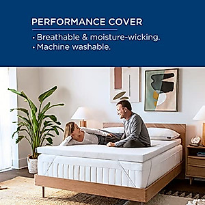 Tempur-Pedic TEMPUR Supreme 3-Inch Mattress Topper, Medium Firm, Queen, White