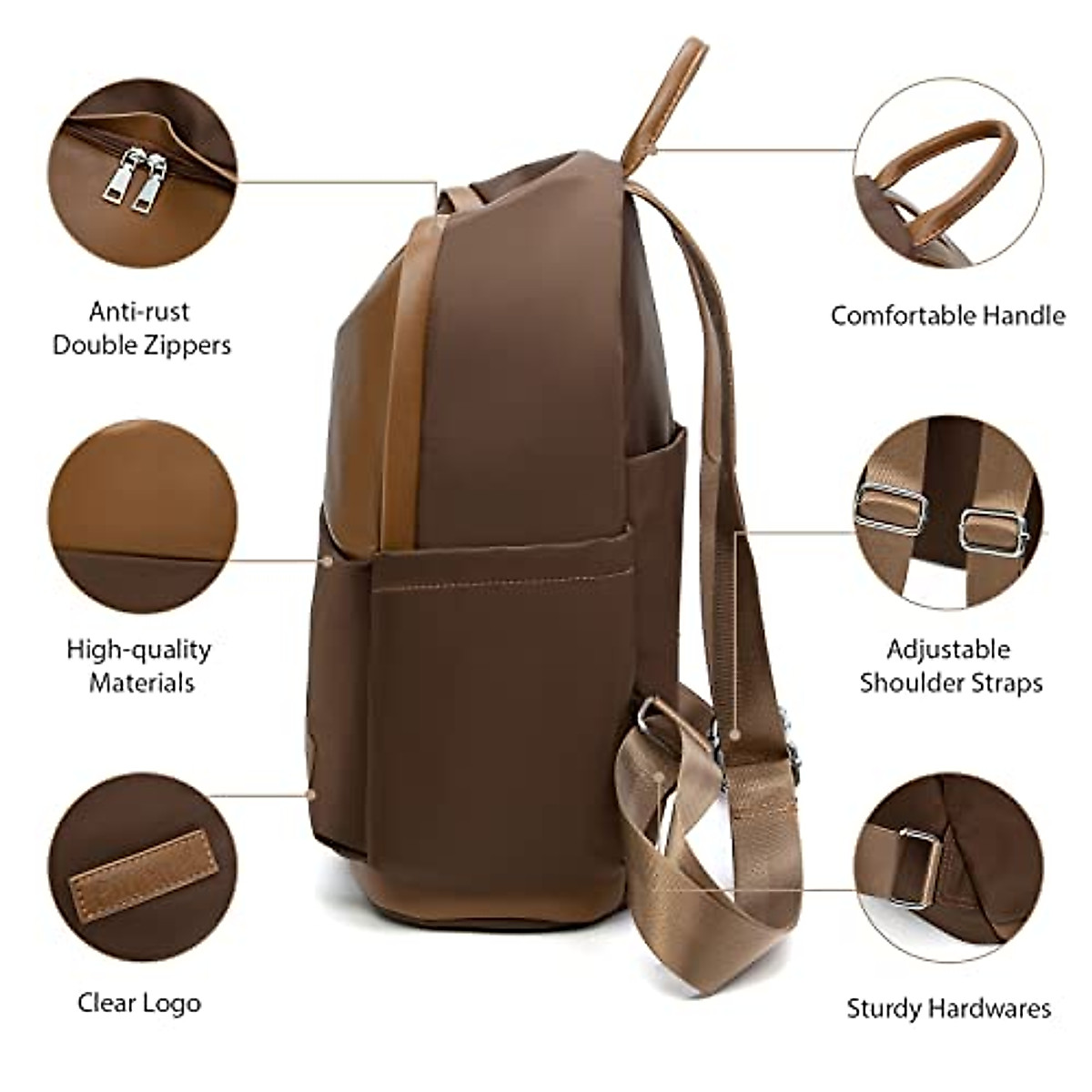 PINCNEL Backpack for Women, Large Designer Fashion Backpack Purse Multiple Pockets Shoulder Bag for Travel and School(Black)