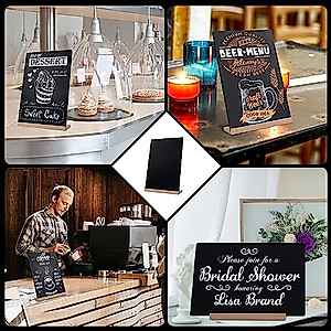 8 x 12" Chalkboard Sign, Reusable Double Sided Small Chalkboard Signs with Wooden Base Stand, Menu Chalk Board Sign Store Food Signs for Party, Tables Decoration, Bar and Restaurant (1 Pack)
