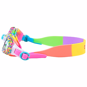 Bling 2O Girls' Rainbow Cake Kids Swimming Goggles (Ages 3+ up) - UV Protection, Latex-Free, 100% Silicone Material - Includes Anti-Fog & Adjustable Nose Piece