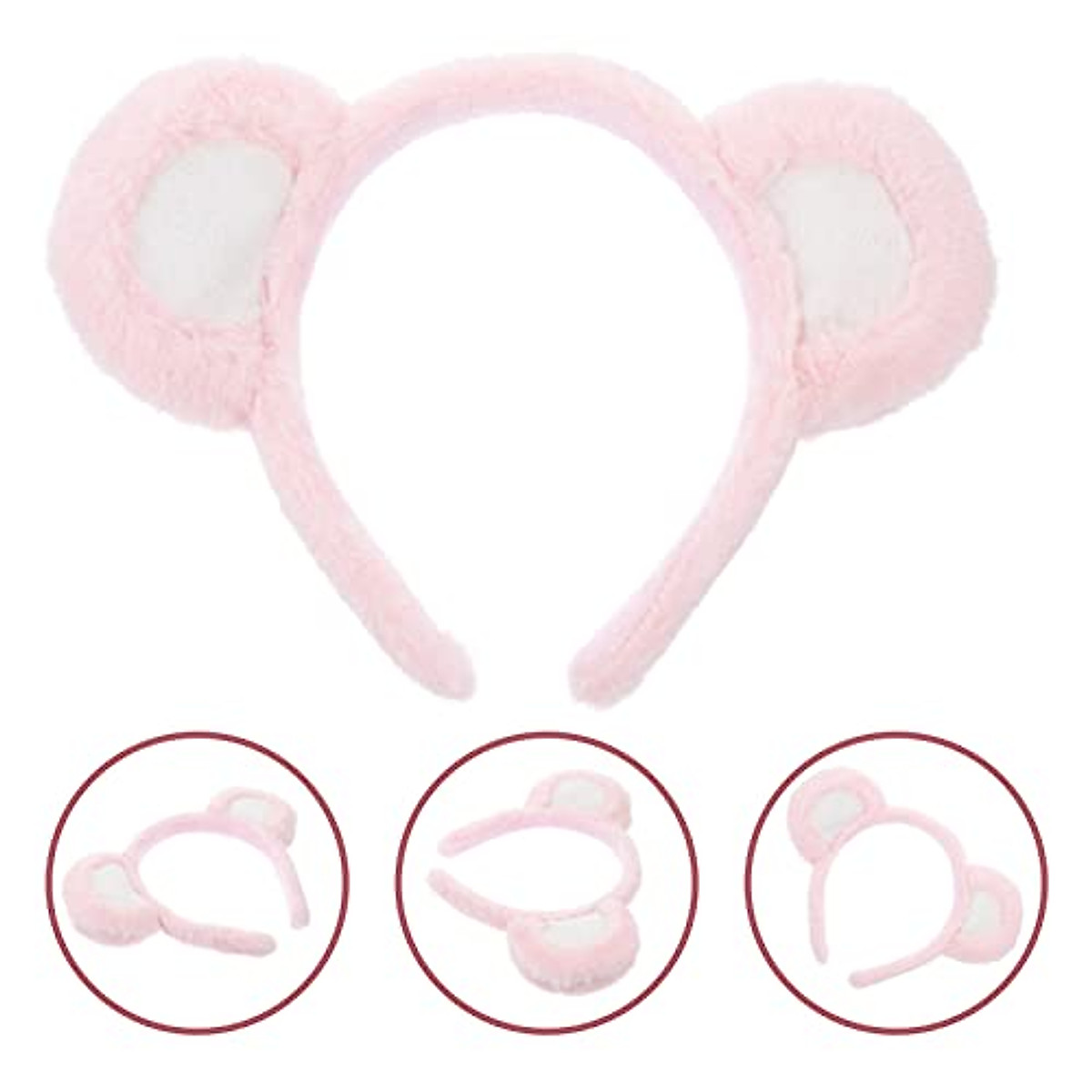 SOLUSTRE Bear Ears Headband Lovely Headdress Face Washing Hair Hoops Makeup Headband Hair Accessories for Girls Spa Makeup Washing Face Outdoor, Pink