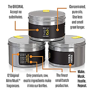 Original Nitro Musk Creations of Armani Code, Gucci Guilty, Abercrombie Fierce ,Invictus Paco Rabanne for Men, Creed Cologne for Men & More | Stubbies No. 3 - Pure Oil Cologne