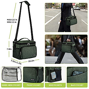 Insulated Lunch Bag Reusable Large Lunch Box for Men/Women, Leakproof Cooler Tote Portable Lunch Bag with Adjustable Shoulder Strap (Retro Green)