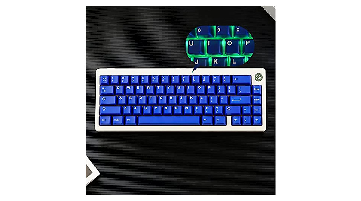 Double Shot Blue Keycaps for Mechanical Keyboards