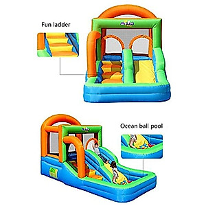Inflatable Castle and Slide, Indoor Children S Slide Family Outdoor Children S Playground Multifunctional Inflatable Jumping Bed Colors 396 213 244Cm