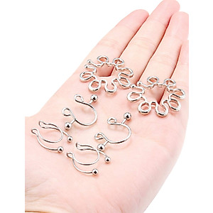 Prjndjw Fake Nipple Rings Stainless Steel Fake nipple piercing Faux Nipple Ring Non Piercings Adjustable Nipple rings Clip-on For Women Body Piercing Jewelry