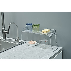 JUNCHU CHERRY Metal The Sink Vanity Organizer 2 Pack, Bathroom or Kitchen Sink Organizer, Feminine Products Organizer (2 Chrome)