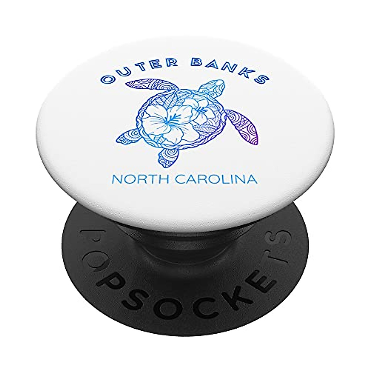 Floral Beach Sea Turtle Art North Carolina OBX Outer Banks PopSockets Swappable PopGrip
